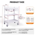 3 Tier PP Heavy Duty Medical Rolling Cart, 110 lbs Load Utility Trolley ...