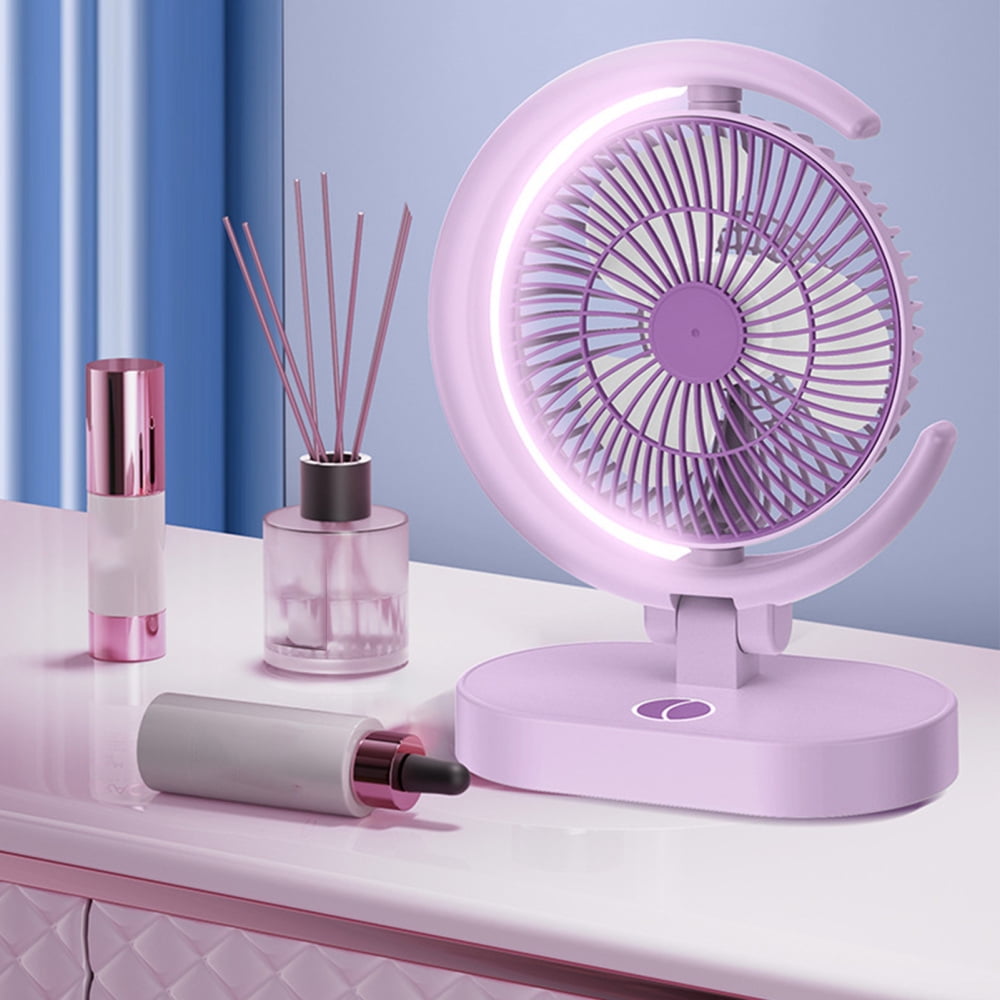 Small USB Desk Fan 4 Speeds Desktop Table Cooling Fan Plug in Power Fan ...