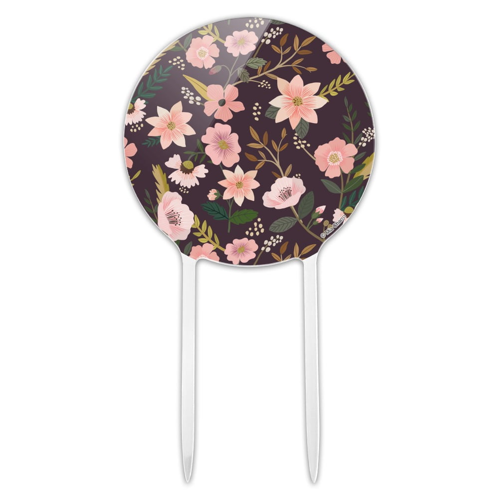Acrylic Simona Flowers Floral Pattern Cake Topper Party Decoration for ...