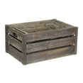 Set of 5 Brown Solid Nested Slat Crates with Side Handles 20" - Walmart.com