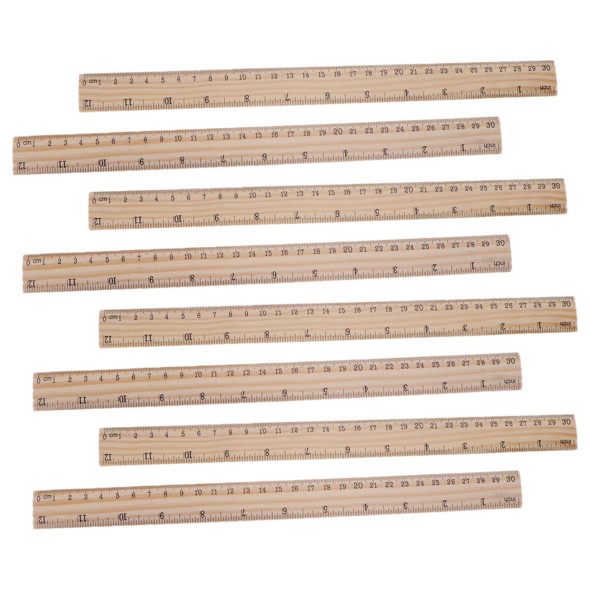 Bamboo Ruler 12Pcs 30Cm Bamboo Ruler Wooden Diy Yardstick Tailoring ...