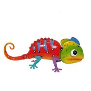 Continental Art Center Colorful Enameled Metal Alligator Statue - Red ...