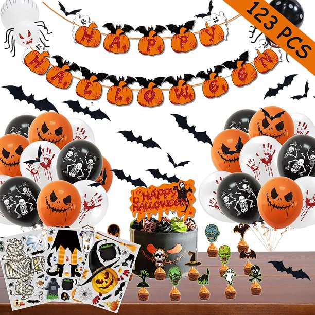 IBAOLEA Halloween Party Decorations, 123 PACK Halloween Party Supplies ...
