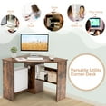 Costway Corner Computer Desk Triangle Writing Workstation w/Storage ...
