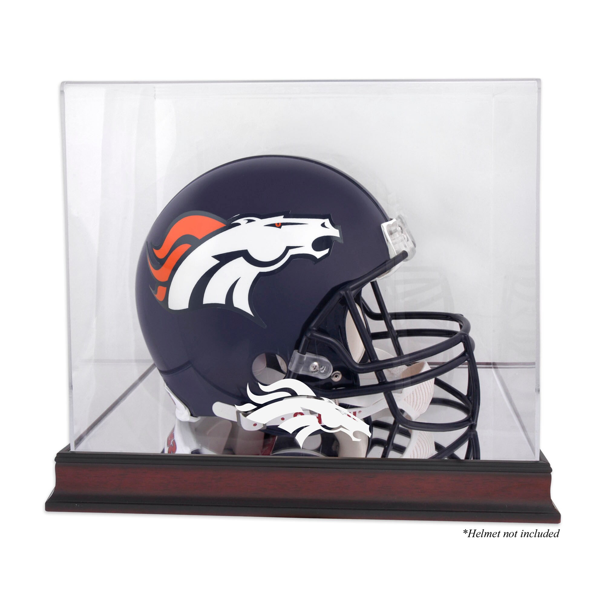 Denver Broncos Mahogany Helmet Logo Display Case with Mirror Back ...