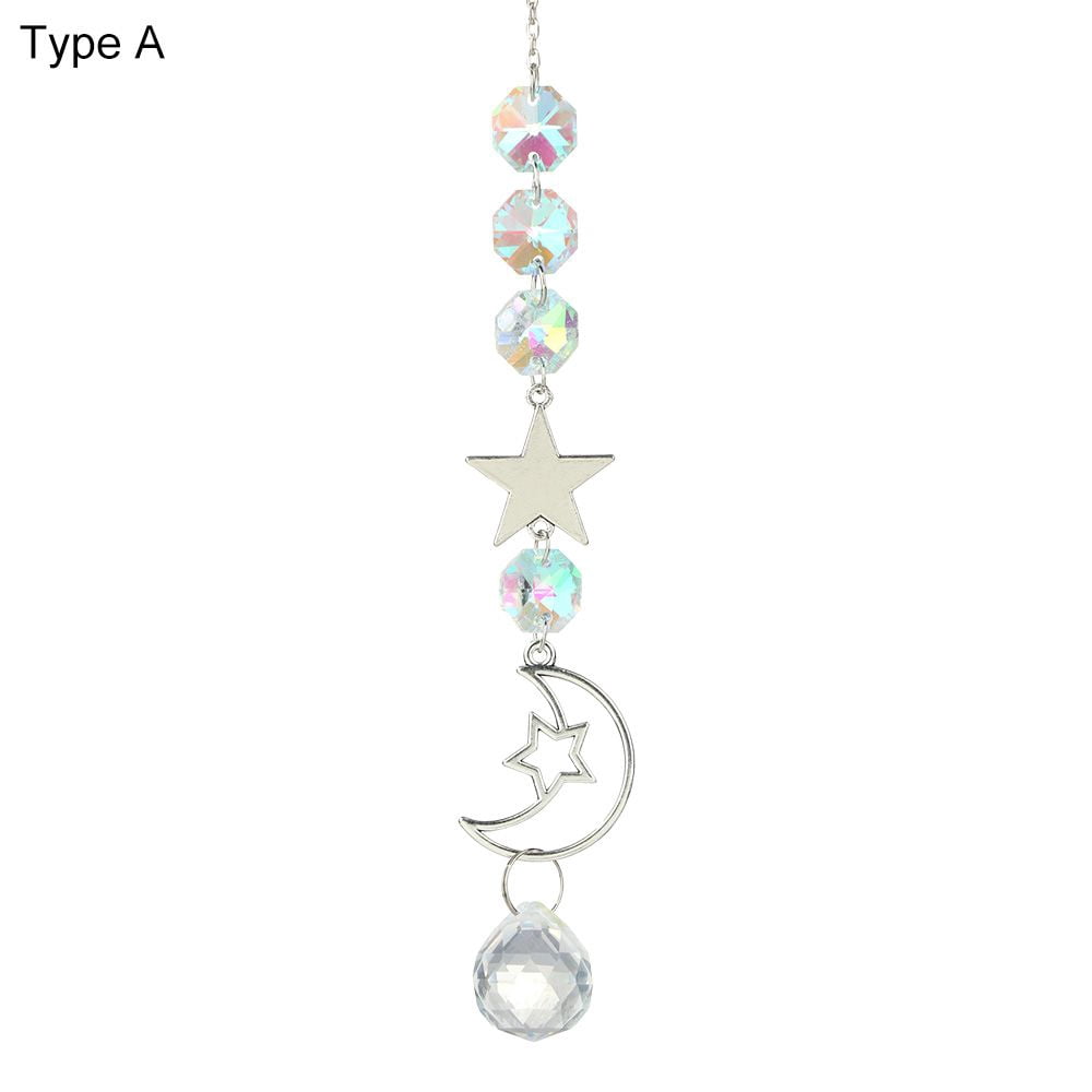 Creative Home Decoration Drop Ornament Rainbow Light Crystal Wind Chime ...