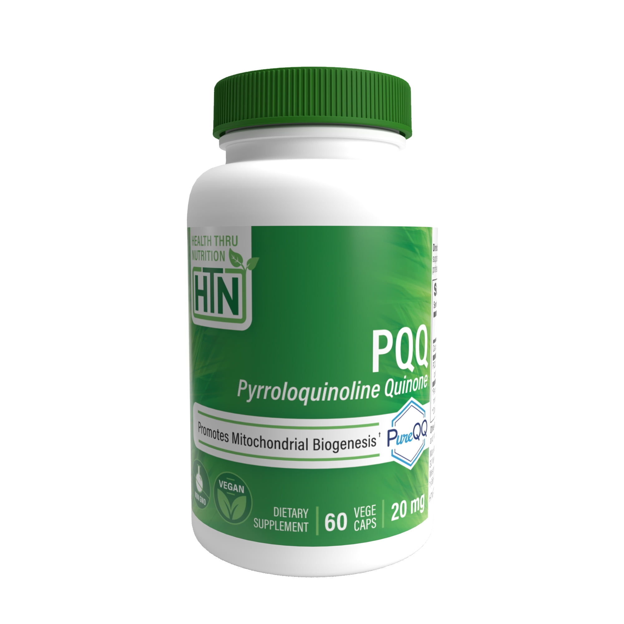 PQQ 20mg (as PureQQ™) 60 Vegecaps (Non-GMO) by Health Thru Nutrition ...