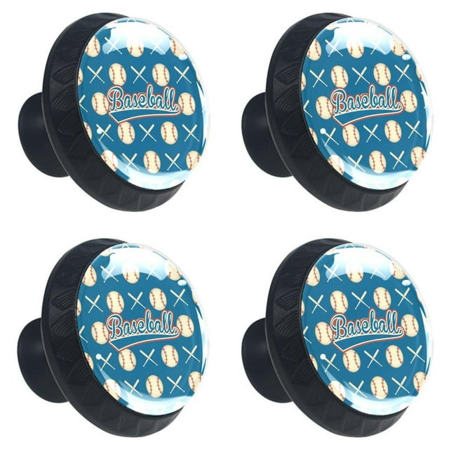4 Pcs Baseball Knobs for Kitchen Cabinet Cupboard Dresser Bookcase ...