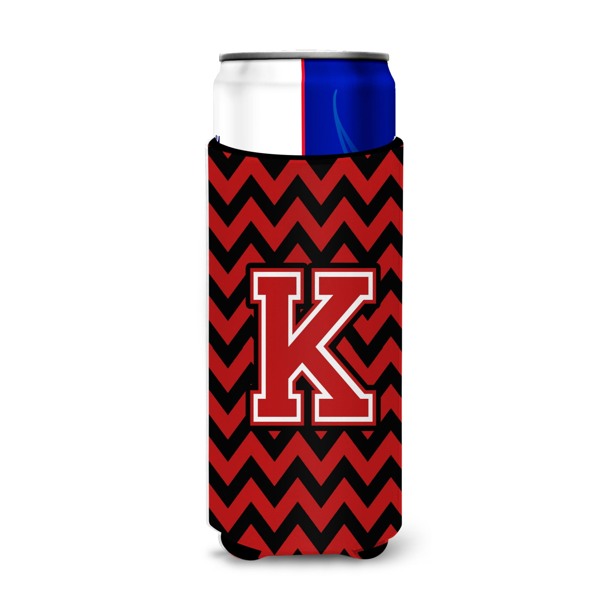 Aisladores ultra bebidas negro y rojo Chevron letra K para latas ...