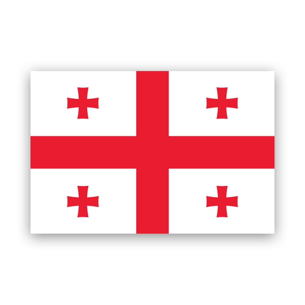 Georgian Flag Sticker Decal - Self Adhesive Vinyl - Weatherproof - Made ...