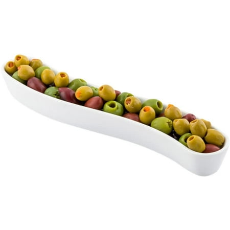 White Porcelain Olive Plate - Swerve Design, Beautiful Presentation - 9 ...