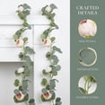 REGALWOVEN Artificial Rose Eucalyptus Garland, Faux Greenery Flower ...