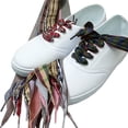 2 Pair Plaid Checkered Ribbon Shoelaces, 1 Inch Wide Red White Gingham ...