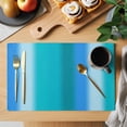 Blue Teal Green Ombre Placemats Set of 8, Modern Vertical Striped ...
