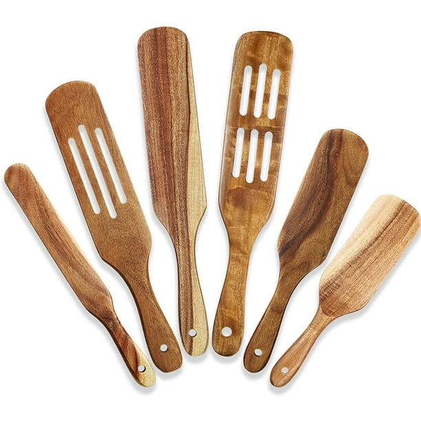 6 Pieces Wooden Spurtles Kitchen Tools Natural Spurtle Utensils Set ...