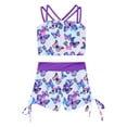 HULIJA Kids Girls Swimsuits Floral Print 2 Piece Tankini Swimwear Sets ...