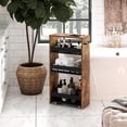 4 Tier Slim Rolling Storage Cart with Handle 4 Shelves Narrow 7-7/8 ...
