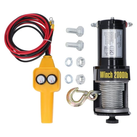 24V Electric Winch, Electric Winch Wire Rope Automatic Brake For Towing ...