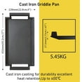 Griddle Pan, Cast Iron Grill Hot Plate, Rectangular Grill with Flat ...