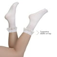 Skeleteen Sheer White Ruffled Adult Anklet Socks - Lace Top Trim Opaque ...