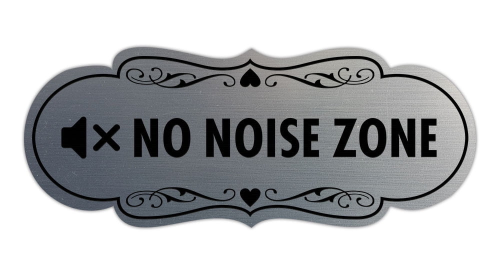 Signs ByLITA Designer No Noise Zone Sign (Brushed Silver) - Small ...