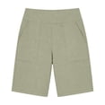 Green Shorts for Women's Cotton Linen Pants for Spring and Summer 2026 ...