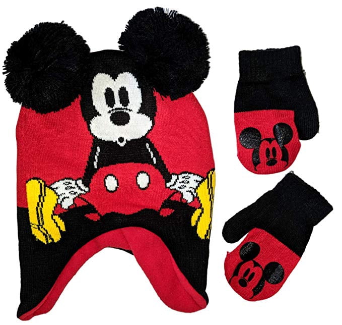 Beanie Cap - Disney - Mickey Mouse Red Hat & Mittens Set New 403338 ...