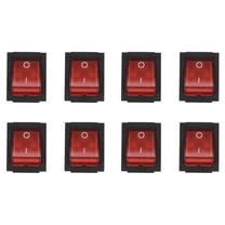 6X Red Light Illuminated 4 Pin DPST ON/ Snap in Rocker Switch 16A 20A ...