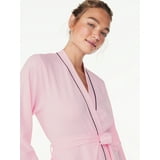 Joyspun Women's Cotton-Blend Wrap Robe with Long Sleeves, Sizes S-3X ...