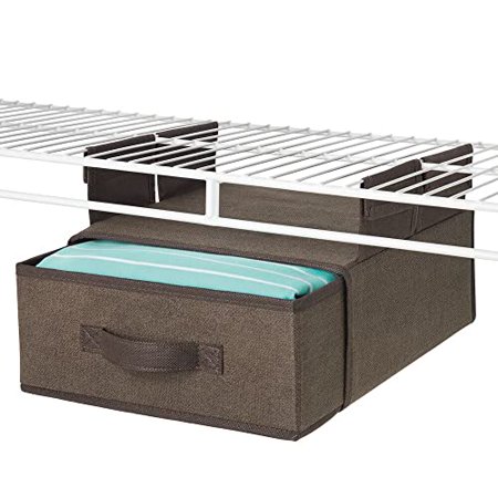 mDesign Soft Fabric Over Closet Shelving Hanging Storage Organizer with ...