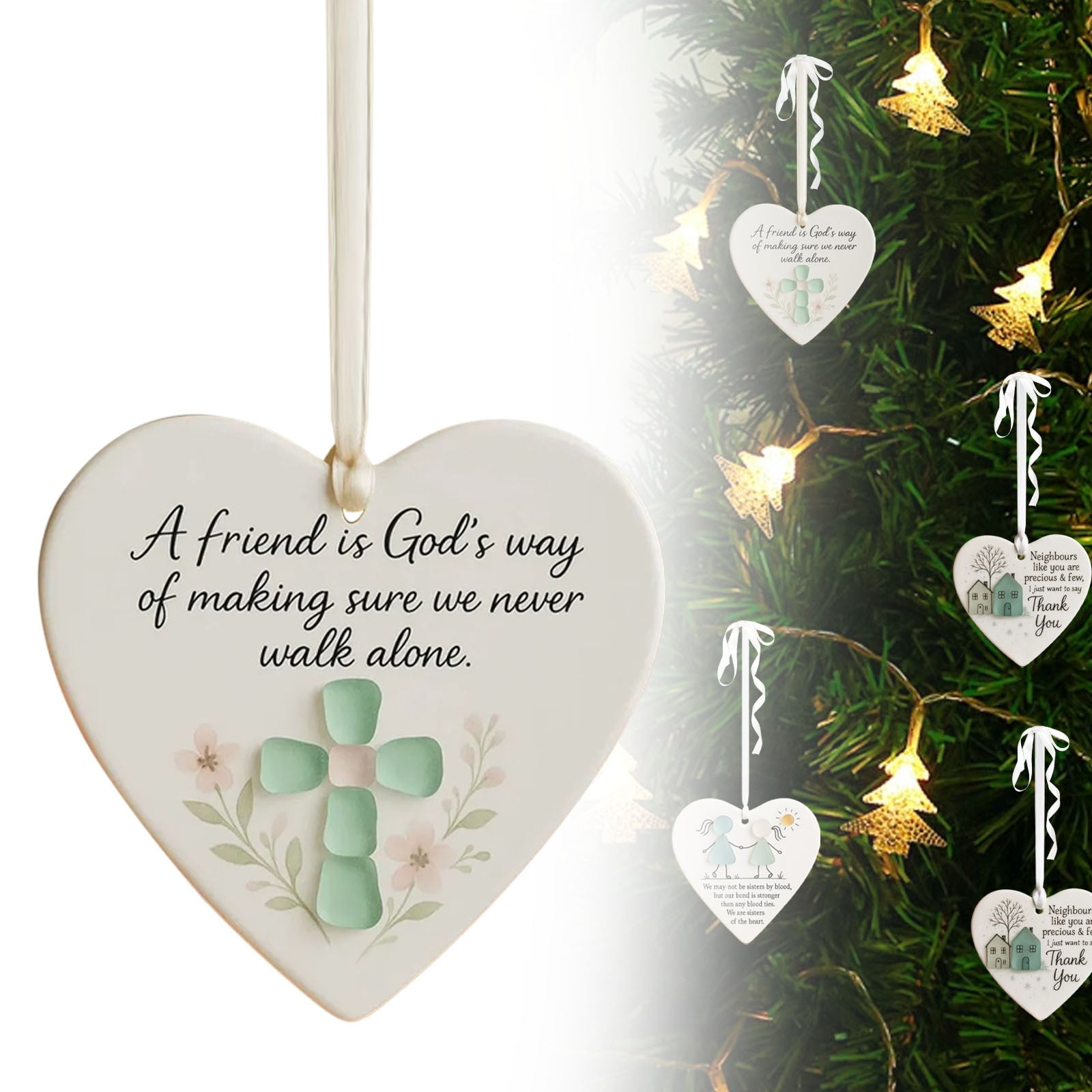 Click here for Cyence 2d Acrylic Christmas Heart-Shaped Pendant W... prices