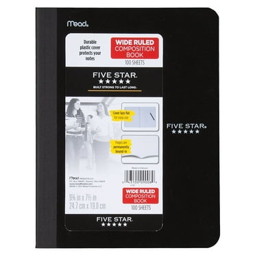 Five Star 11" Composition Book with Pocket: 80ct, CR, Red - Walmart.com