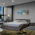 Greatime B1041-1 Wave-like Shape Upholstered Modern Platform Bed, King ...