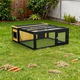 Rabbit Cage with Large Wire Mesh Activity Area and Weatherproof Nesting ...