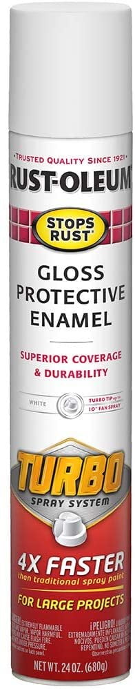Rust-Oleum 334133 Stops Rust Turbo Spray Paint, 1 Pack, White, 24 Ounce ...
