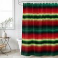 54x78 Inch Shower Curtain Decorative Red Green Stripes Bathtub Bath ...