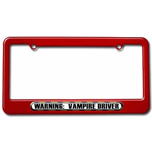 Warning Vampire Driver, Funny License Plate Tag Frame, Multiple Colors ...