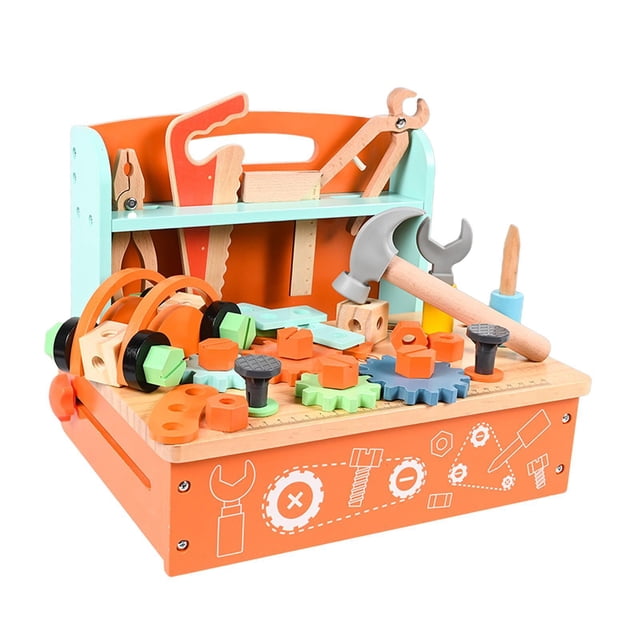 Bunblic Wooden Tool Toy Wooden Building Toys Assembly Set Nuts and ...