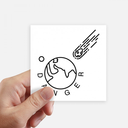 Impact Danger Earth Meteorites Sticker Square Waterproof Stickers ...