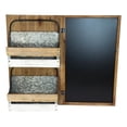 Rustic 23"H Wooden Chalkboard With 2 Metal Mail Pocket Organizer Wall ...