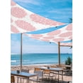 Abstract Dahlia Sun Shade Sail 12'X16' Vintage Farmhouse Red Country ...