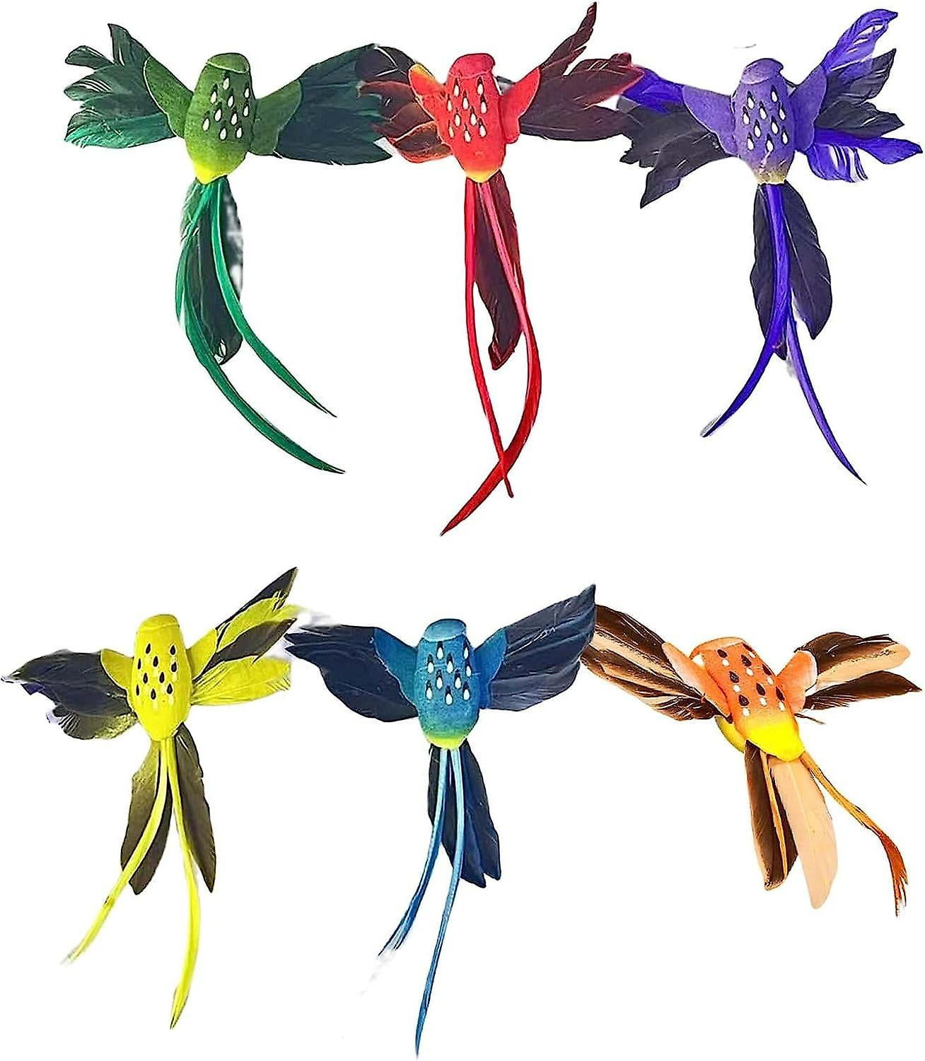6X Lifelike Feathered Hummingbird Bird Figurines Adornment Beautiful ...
