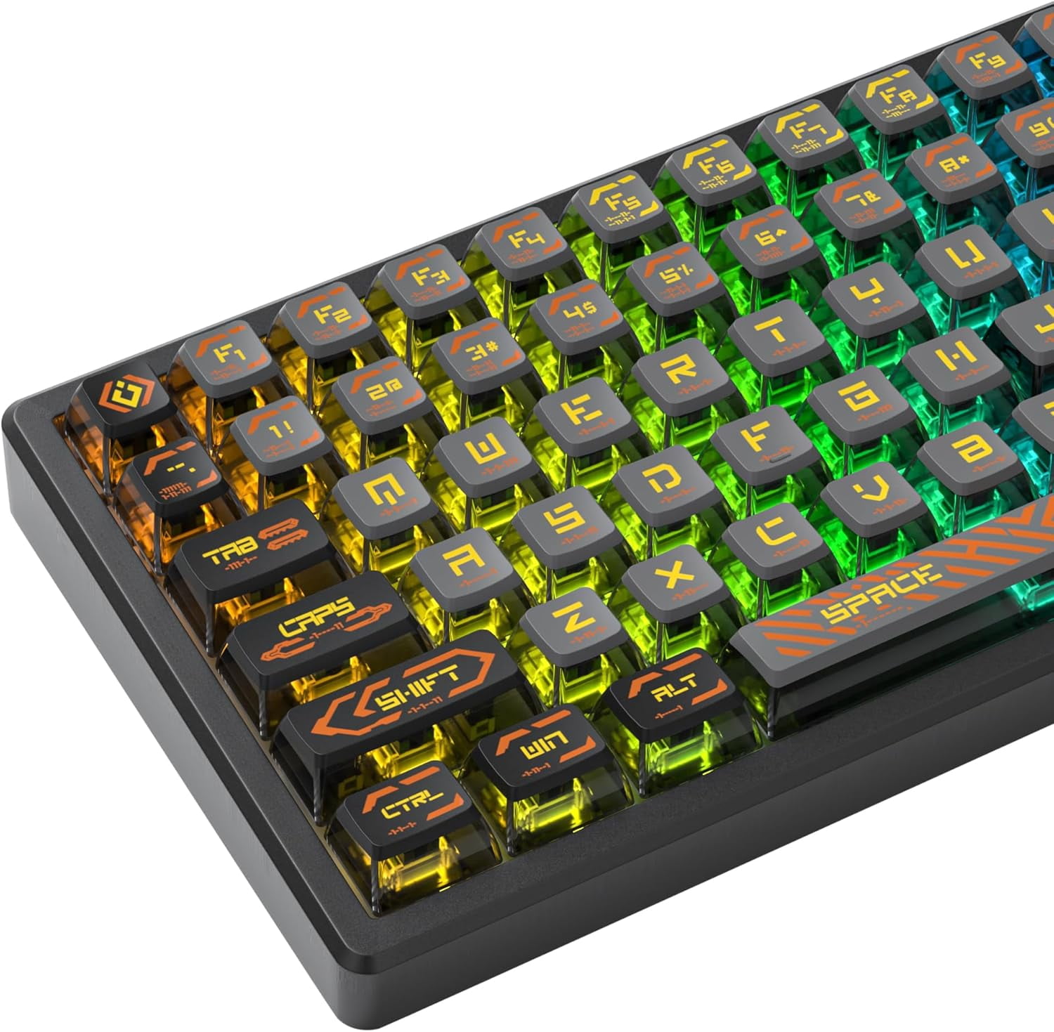 SHIQI-PBT Pudding Keycaps Punk Style Shine Through Keycaps ASA Profile ...