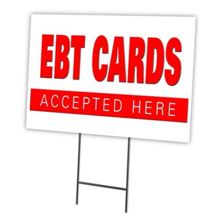 SignMission C-1824-DS-Ebt Cards 18 x 24 in. EBT Cards Yard Sign & Stake ...