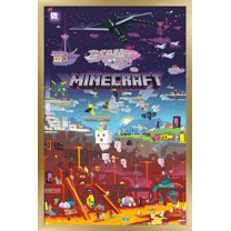 Minecraft - World Beyond Wall Poster, 14.725" x 22.375", Framed ...