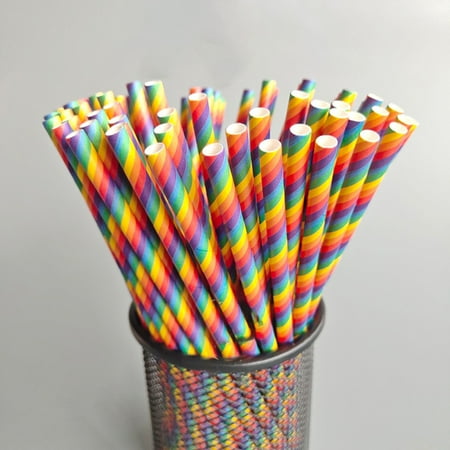 Home Life Disposable Colored Paper Straw Party Decoration Juice Drink ...