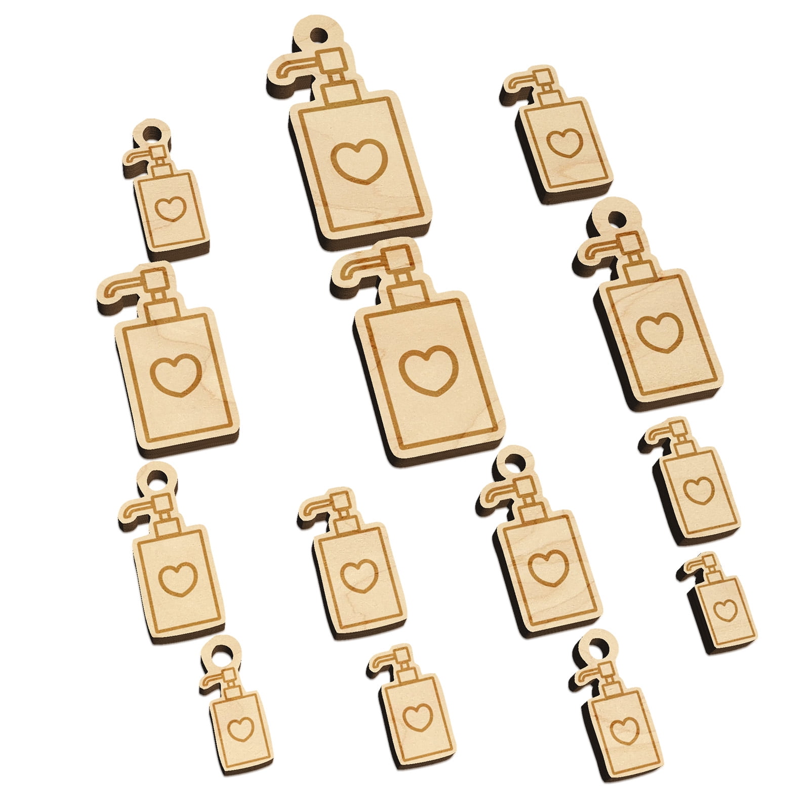 Soap Sanitizer Dispenser with Heart Wood Mini Charms Shapes DIY Craft ...