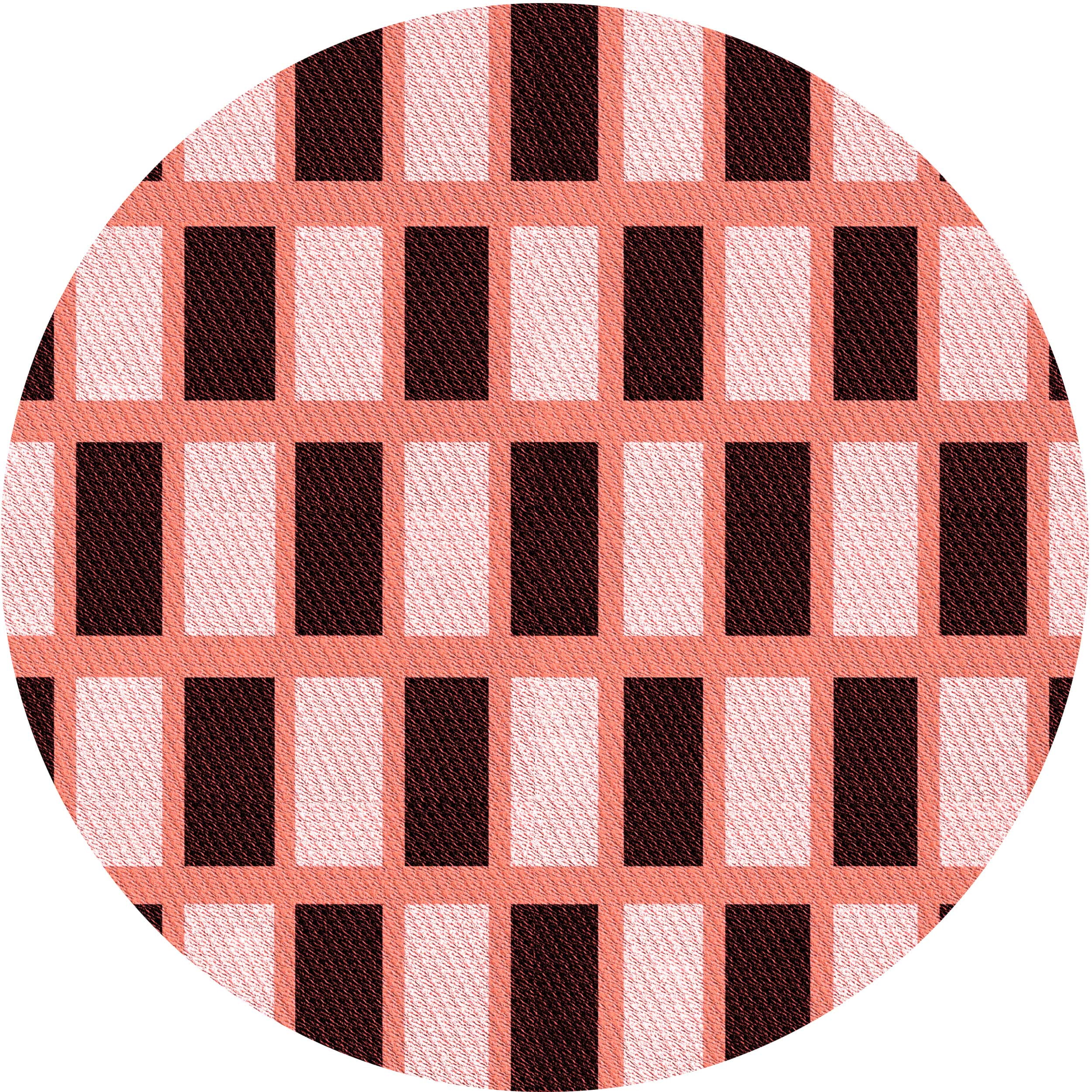 Ahgly Company Indoor Round Patterned Pastel Pink Area Rugs, 4' Round ...