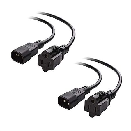 Cable Matters 2-Pack Computer Equipment to PDU Power Cord 1 ft, Power ...