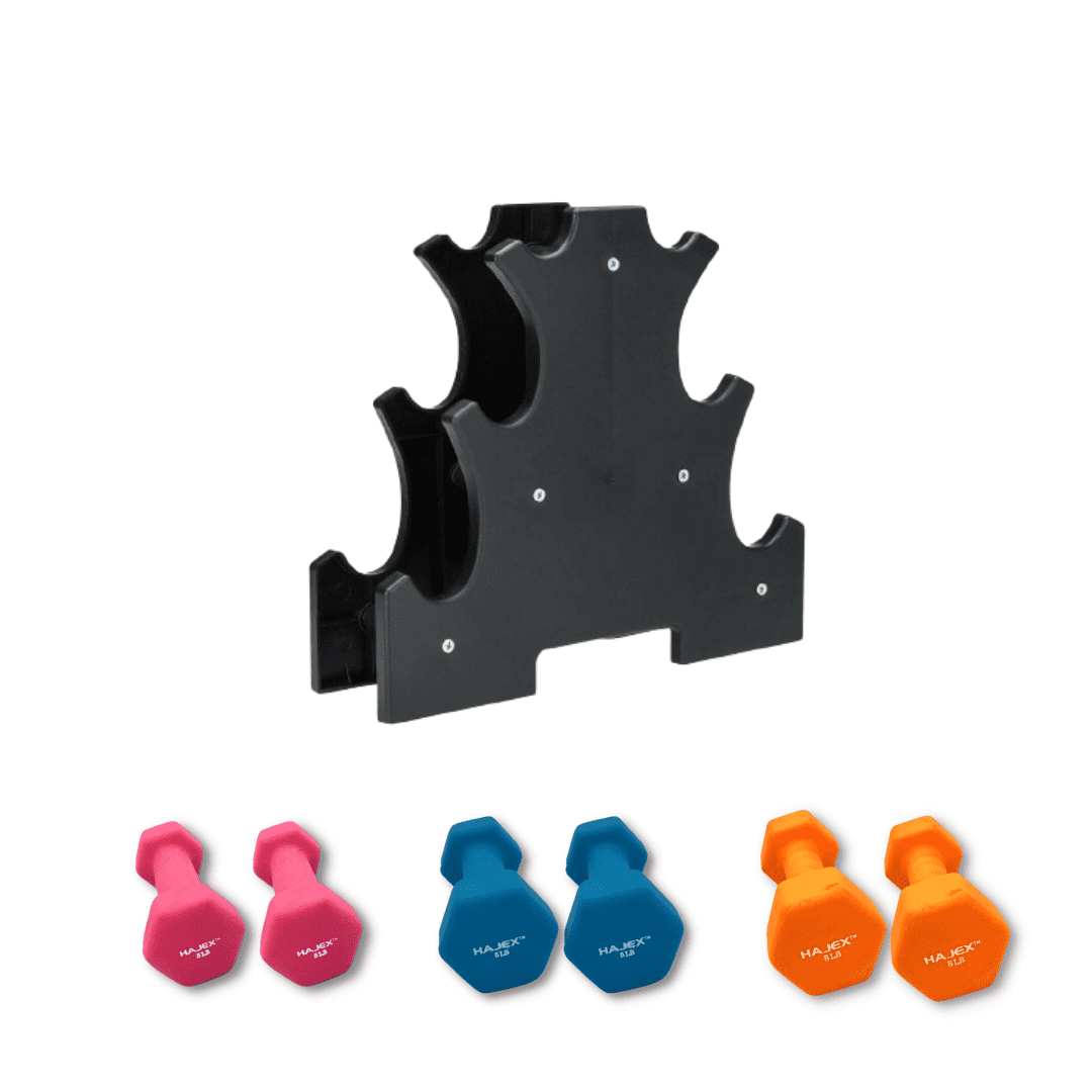 Click here for Hajex Neoprene Dumbbells Set With Rack - Pairs Of... prices